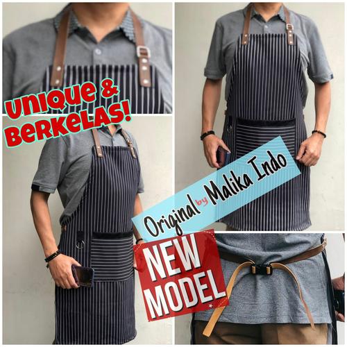 Jual Apron Barista Salur aksen Kulit Celemek Pramuniaga Apron Chef Waiters - S - Kab. Bandung ...