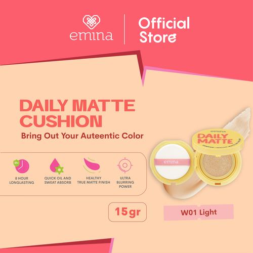 Promo NEW! Emina Daily Matte Cushion 15 g - Cushion Matte Finish Tahan ...