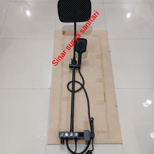 Jual Shower tiang hitam minimalis stainless 304 /kran tiang kotak ...