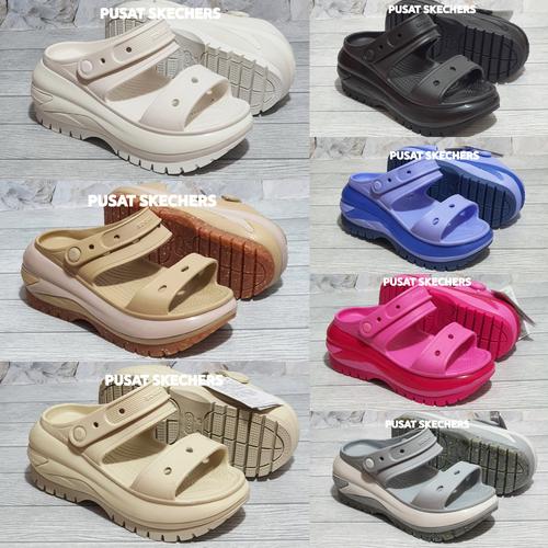 Jual CROCS MEGA CRUSH SANDAL / SENDAL CROCS MEGA CRUSH SLIDE - KREM ...