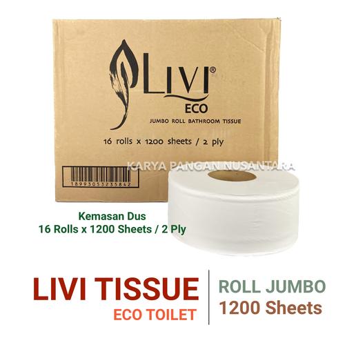 Jual LIVI TISSUE ECO TOILET JRT 1200S TISU ROLL JUMBO LIVI TISSU DUS ...