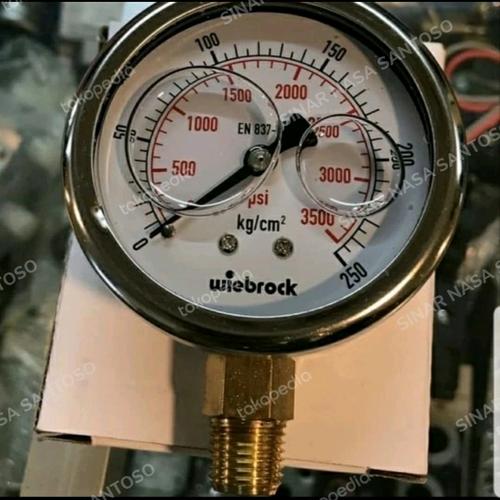Jual Pressure Gauge Wiebrock 250 kg / 3500 psi Ukuran 21/2" Raket ...