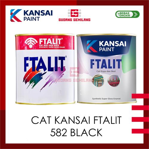 Jual Cat Minyak Kayu Besi Kansai FTALIT Gloss Hitam 582 1kg Black ...