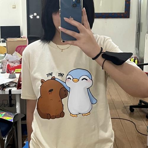 Jual Capybara dan Penguin Pat Pat kaos custom lucu anak anak dan semua ...