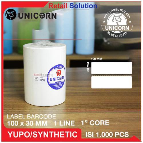 Jual Stiker Barcode Label YUPO - 100x30 mm / 100x30mm / 100 x 30 mm ...