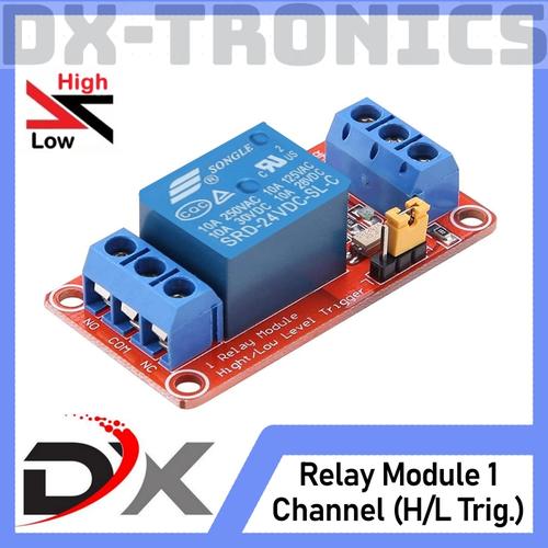 Jual Relay Module 1 Channel 5V 12V 24V Supports High and Low Trigger ...