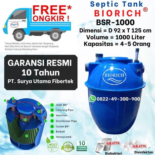 Jual Septic Tank Bio, Biotech, Biofil, Septik Biotank 1000 Liter 4-5 ...