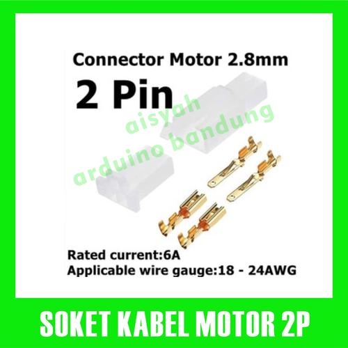 Promo Socket Motor 2 Pin Kecil / Soket Konektor Kabel 2 Pin + Skun (Set ...