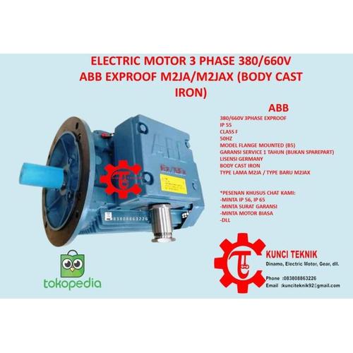 Jual Abb 10Hp 7.5Kw 3Phase 2Pole Induction Motor Explosion Proof B5 ...