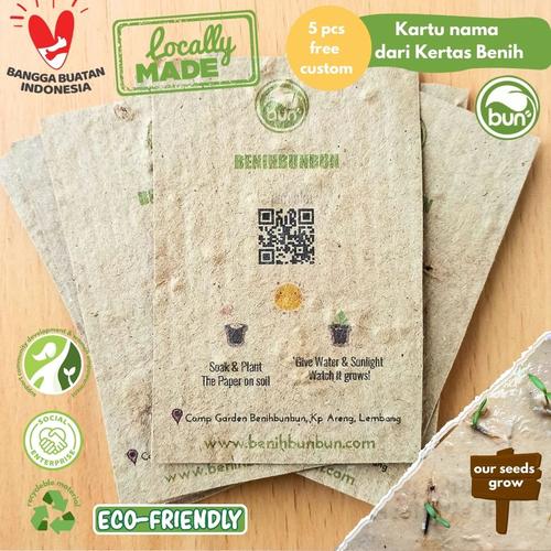 Jual Kartu Nama Recycle Kertas Benih 5pcs - 2 sisi - Kab. Bandung Barat ...