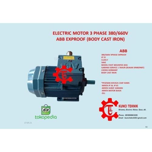 Jual Abb 10Hp 7.5Kw 3Phase 4Pole Induction Motor Explosion Proof B3 ...
