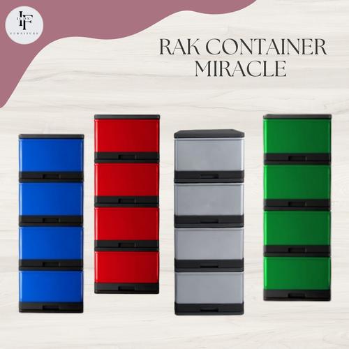 Jual RAK CONTAINER SUSUN 4 MIRECLE | RAK KONTAINER LEMARI LACI PLASTIK ...