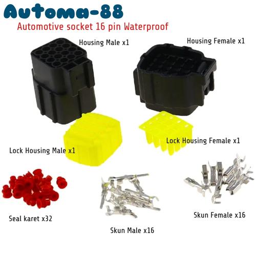 Jual Soket kabel mobil 16 pin konektor Automotive socket connector 16P ...