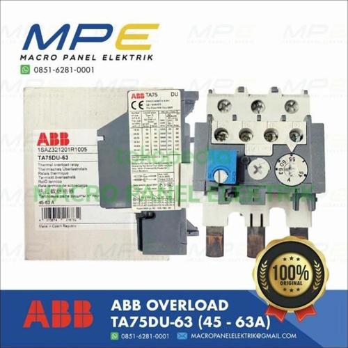 Jual Thermal Overload Relay Abb Ta 75 Du 63 45-63A Overload Abb Ta75 Du ...