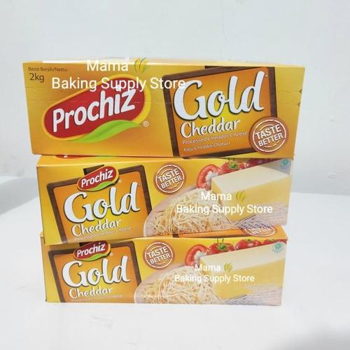 Jual PROCHIZ Keju Gold Cheddar Chedar Olahan Cheese Gold 500 gr 1 / 2 ...
