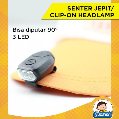 Jual Senter Kepala LED Jepit Topi Clip On Headlamp Putar 90° Rotasi ...