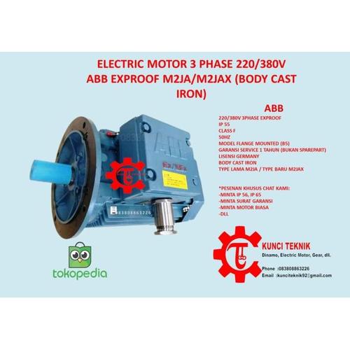 Jual Abb 4Hp 3Kw 3Phase 2Pole Induction Motor Explosion Proof B5 Flange ...
