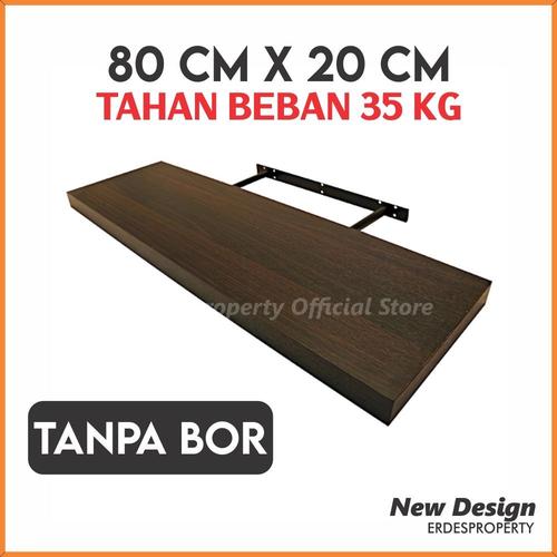 Jual Rak Ambalan Dinding Minimalis Extra Lebar 20 cm Buku Kayu Tempel ...