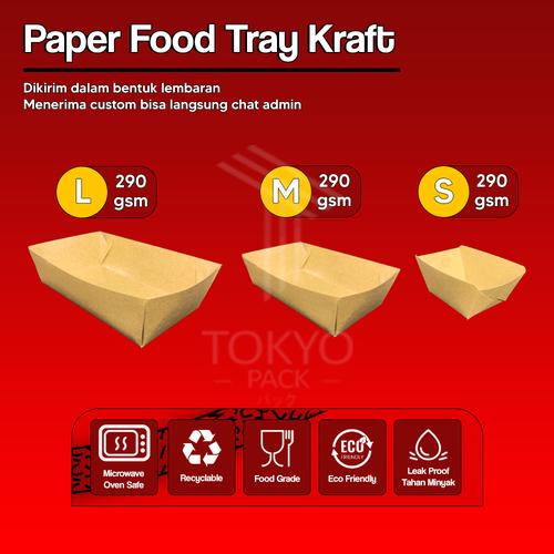 Promo FOOD TRAY/PAPER TRAY/PIRING KERTAS LAMINASI FOODGRADE SIZE S , M ...