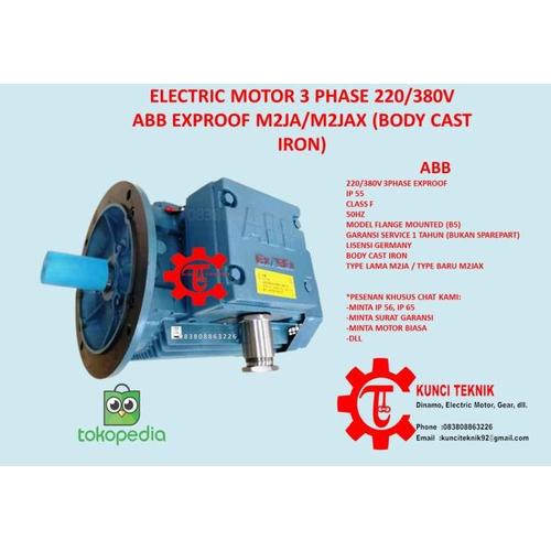 Jual Abb 3Hp 2.2Kw 3Phase 2Pole Induction Motor Explosion Proof B5 ...