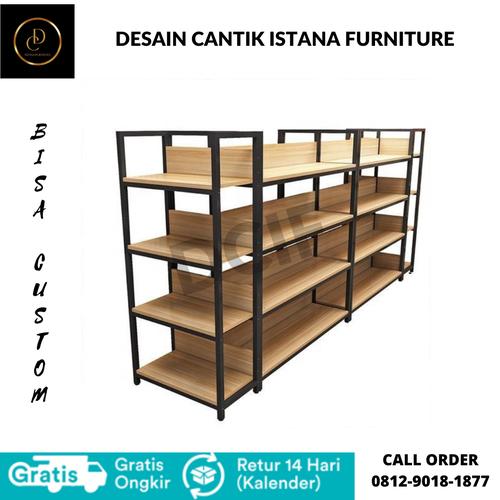 Jual 1 Set Rak Warung Toko Sembako Kayu Besi Minimalis - 4 RAK - Kota ...