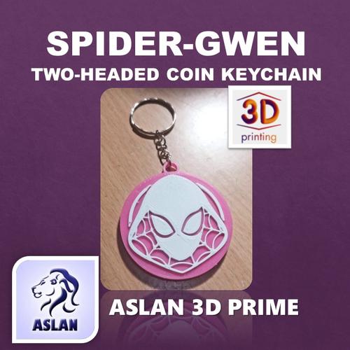 Jual Spider-Gwen Two-Headed Coin Keychain Gantungan Kunci 3D Print PLA+ ...