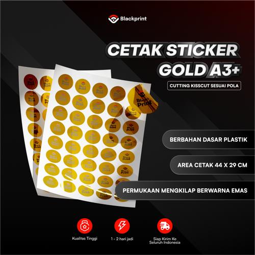 Jual Stiker Gold A3 + Cutting Kiss Cut / Sticker Emas / stiker gold ...