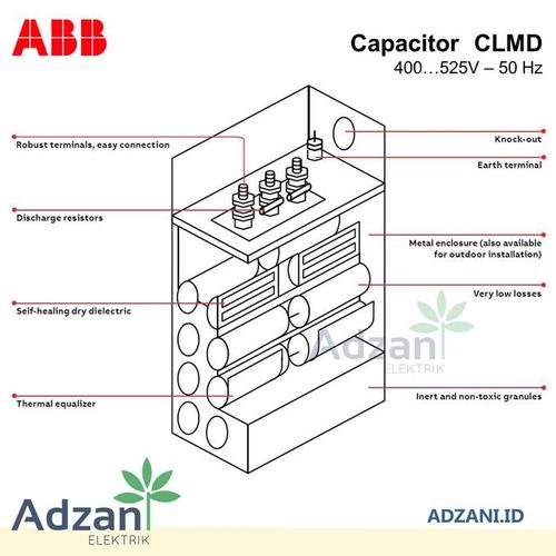 Jual [Abb] Capasitor 5Kvar 400V 415V Clmd 13 3P 2Gsb010136A0022 ...