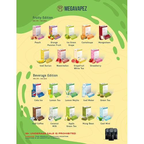 Promo [RELX COMPATIBLE] MEGA R5 PODS CARTRIDGE MINT FLAVOUR ISI 3PCS ...