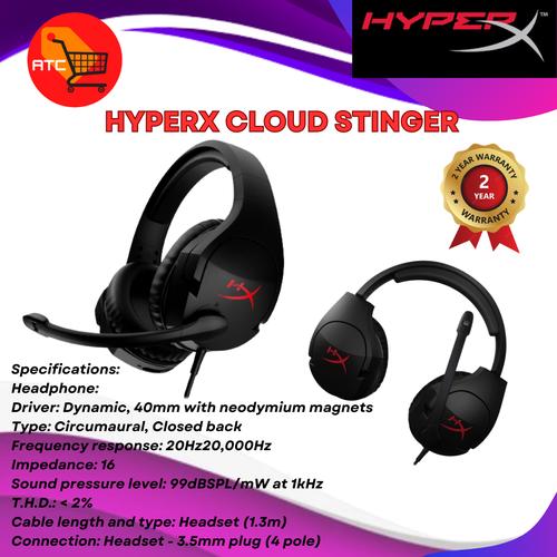 Jual Headphone Gaming Hyperx Cloud Stinger - Headset Hyper X - Hitam ...