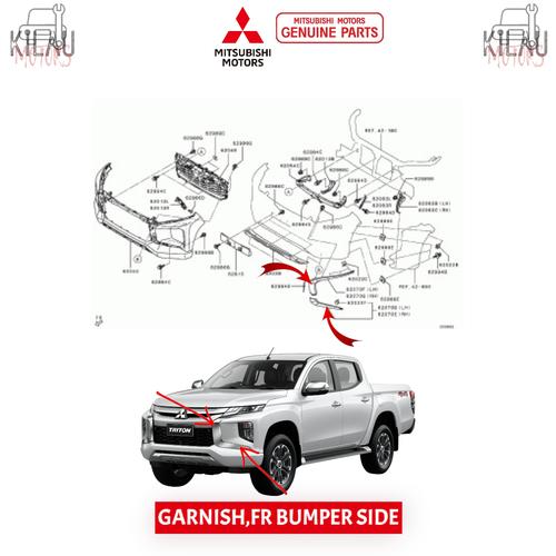 Jual Garnish List Chrome Bumper Depan Original Mitsubishi New Triton ...
