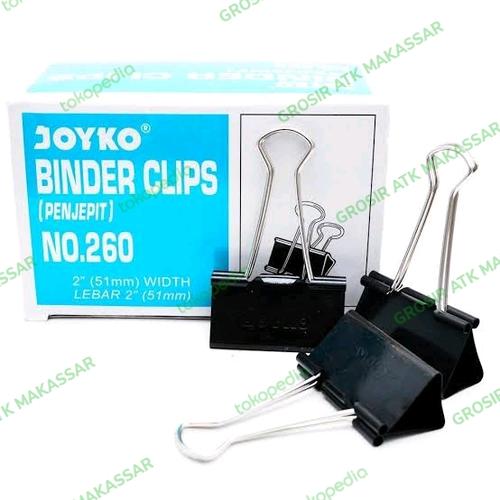 Jual [ DUS / 12 BOX ] BINDER CLIP NO. 260 JOYKO / PENJEPIT KERTAS ...