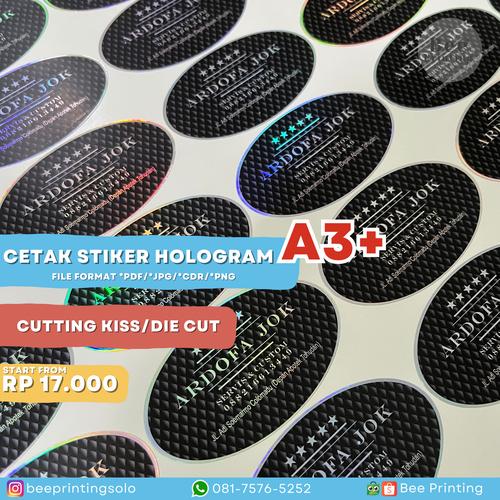 Jual Cetak Stiker / Print Stiker Hologram A3+ Cutting - KISS CUT - Kota ...