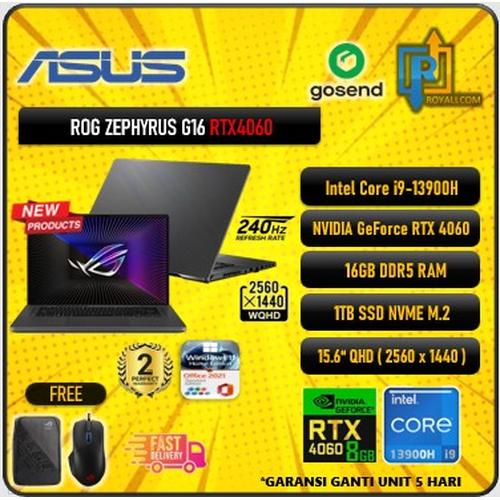 Jual Asus ROG Zephyrus G16 RTX4060 core i7 13900H 16GB 1TB SSD - UNIT ...