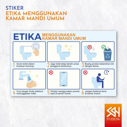 Jual Stiker Etika Di Toilet | Sticker Aturan Menggunakan Toilet Umum ...