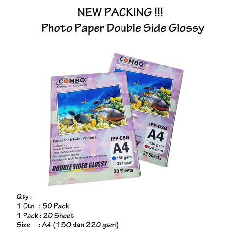 Jual Kertas Foto A4 2 sisi / Photo Paper Glossy Double Side A4 150Gr ...