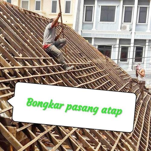 Jual bongkar dan pasang atap baja ringan genteng + flat kanmuri natural ...