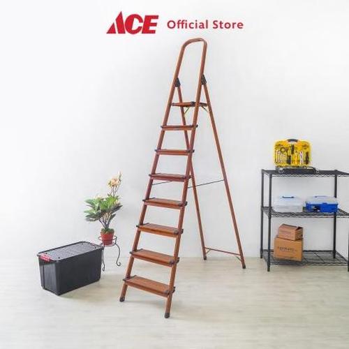 Jual Ace - Fixsteps Tangga Lipat Aluminium 8 Wide Steps Motif Kayu ...