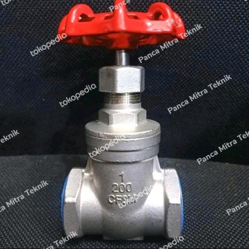 Jual Gate Valve Stainless Steel 316 Drat 1-1/4" inch / CF8M 200 PSI ...