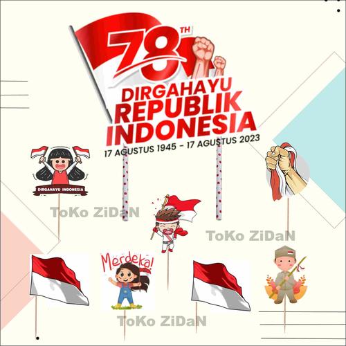 Jual CAKE TOPPER HUT RI / TOPPER TUMPENG DIRGAHAYU RI / HIASAN KUE ...