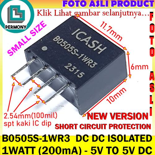 Jual B0505S 1WR3 dc isolated power module BS0505S-1WR3 5V to 5V ...
