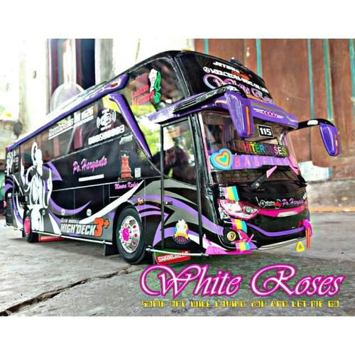 Jual bus Basuri miniatur bis bus PO Haryanto jumbo full lampu 20pcs LED ...