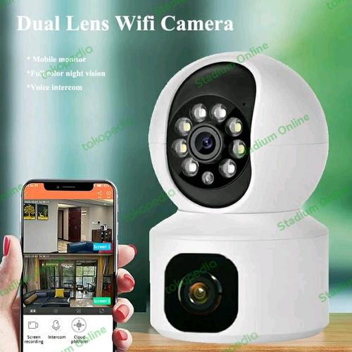 Jual CCTV V380Pro Wifi Dual Lens Ganda Kamera HP PTZ Tracking Wireless ...