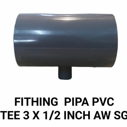 Jual REDUCING TEE 3 X 1/2" INCH AW SCG REDUCER TEE 3X1/2" DIM TEBAL PVC ...