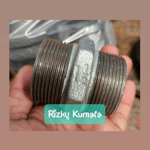Jual Double Nepel/Nipple/Neple 1 1/2" Inch Besi Galvanis 1,5 Inch ...