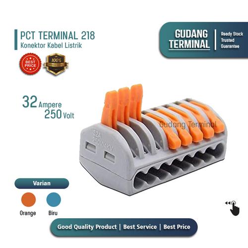 Jual PCT Terminal 218 Konektor Kabel Listrik 8 Pin - Orange - Kota ...