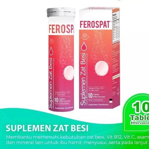 Jual FEROSPAT Feroplus EFFERVESCENT TUBE 10 TABLET Rasa Strawberry ...