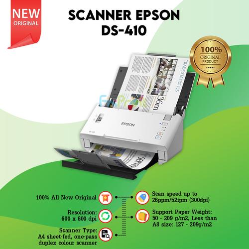 Jual EPSON SCANNER WORKFORCE DS410 A4 DUPLEX SHEET-FED DOCUMENT - Putih ...