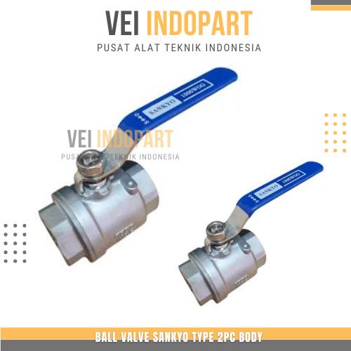 Jual 3/8" Ball Valve Sankyo / Keran Air Stainless Steel Type 2Pc Body 3 ...