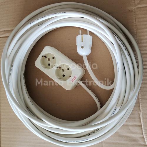 Jual STOP KONTAK TERMINAL RAKITAN KABEL ETERNA 2X1.5 2 LUBANG 15 METER ...